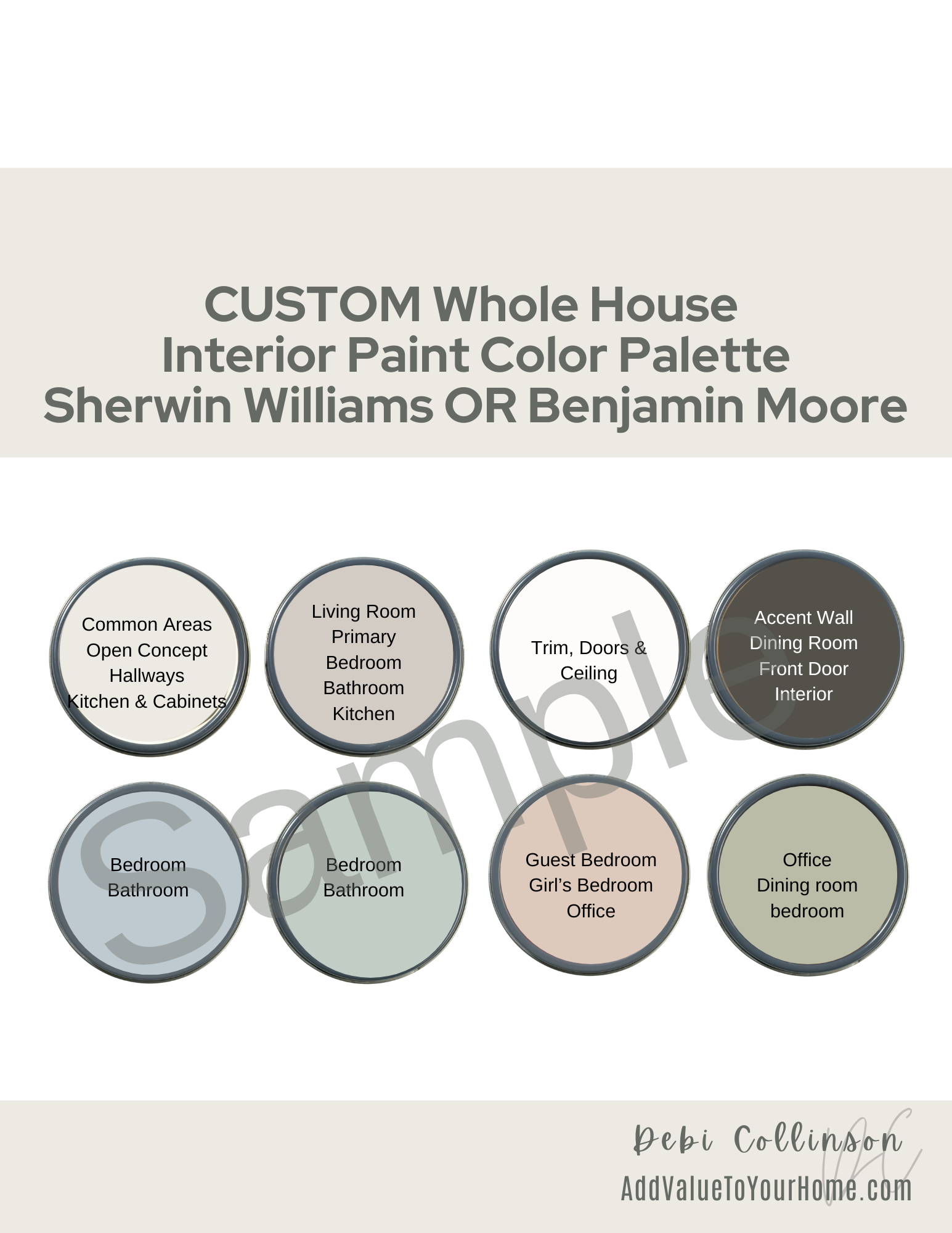 CUSTOM Whole House Interior Paint Color Palette – Add Value To Your ...